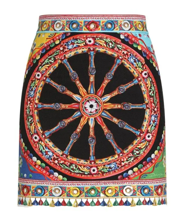 Dolce & Gabbana Carretto-print Fabric Skirt
