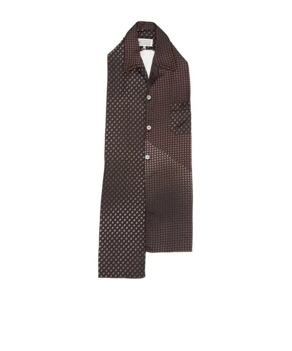 MAISON MARGIELA Paisley-print Button-down Scarf - Black