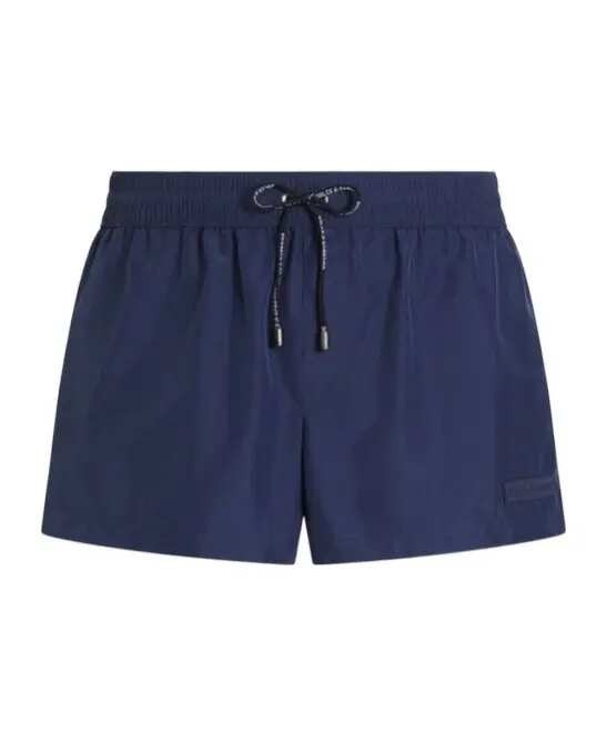 Dolce & Gabbana Logo-patch Drawstring Swim Shorts - Blue