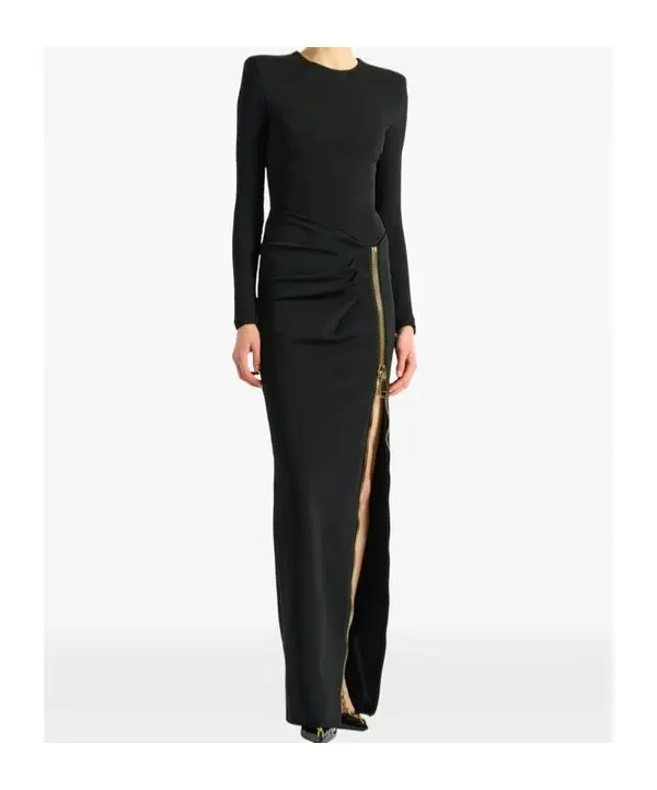 Balmain Long Slit Dress With Zip