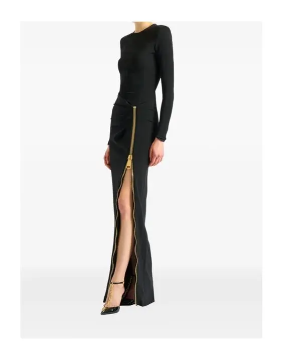Balmain Long Slit Dress With Zip