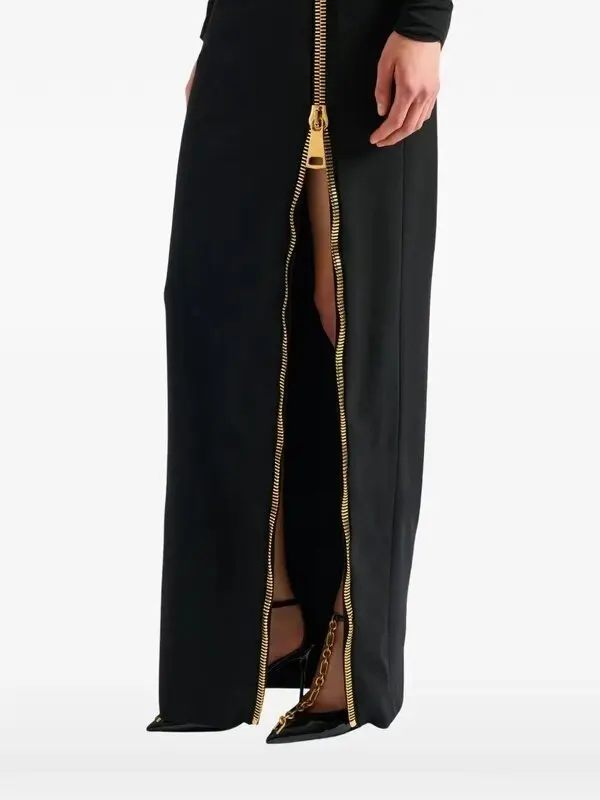 Balmain Long Slit Dress With Zip