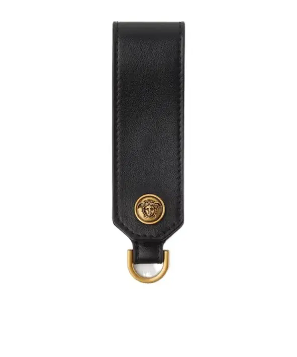 Versace Medusa Leather Keychain - Black