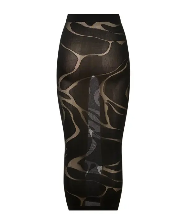 Wolford Rose Shadow Fitted Midi Skirt