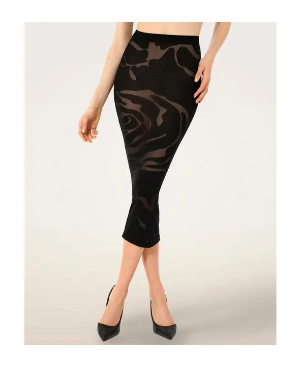 Wolford Rose Shadow Fitted Midi Skirt