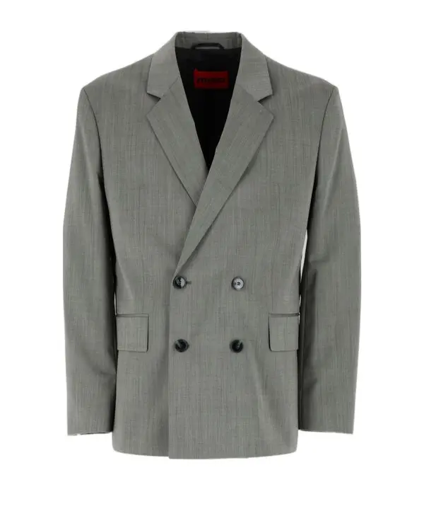 Hugo Boss Double Breasted Blazer - Gray