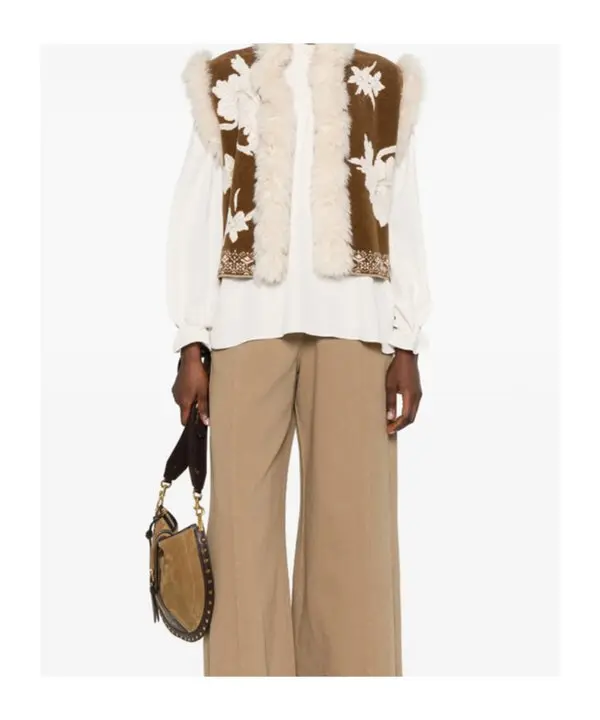 FORTE_FORTE Floral Inlaid Vest