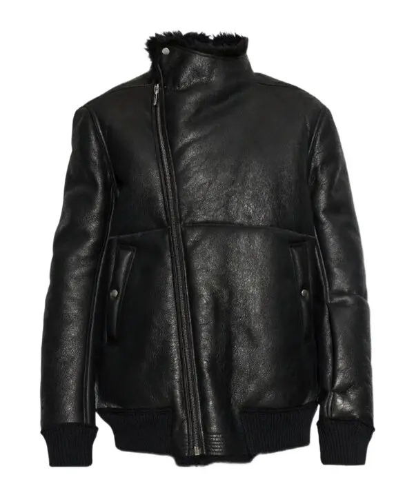 Rick Owens Shearling Biker Jacket - Black