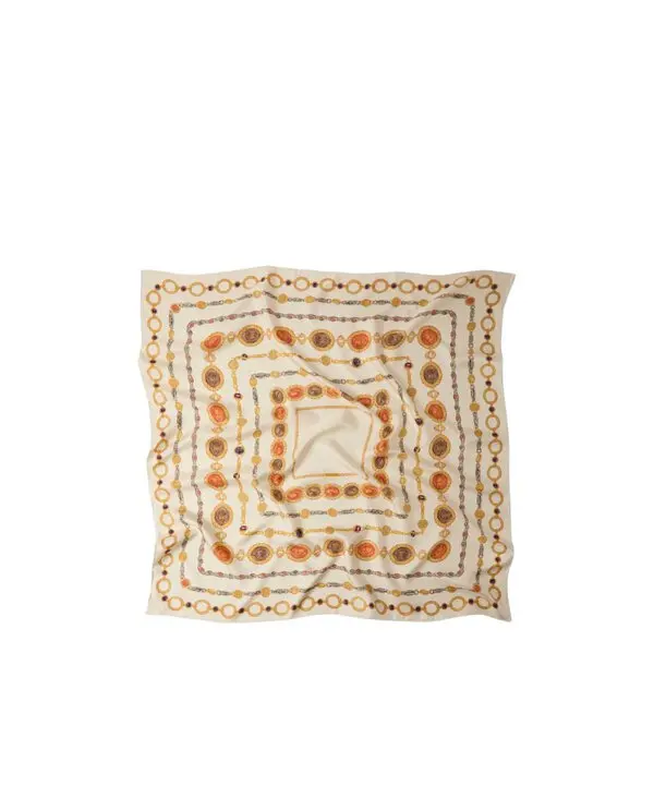 Versace Printed Silk Twill Scarf 90 Cm - Whiteprint