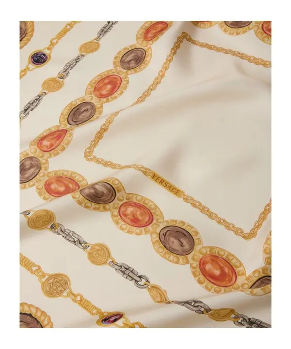 Versace Printed Silk Twill Scarf 90 Cm