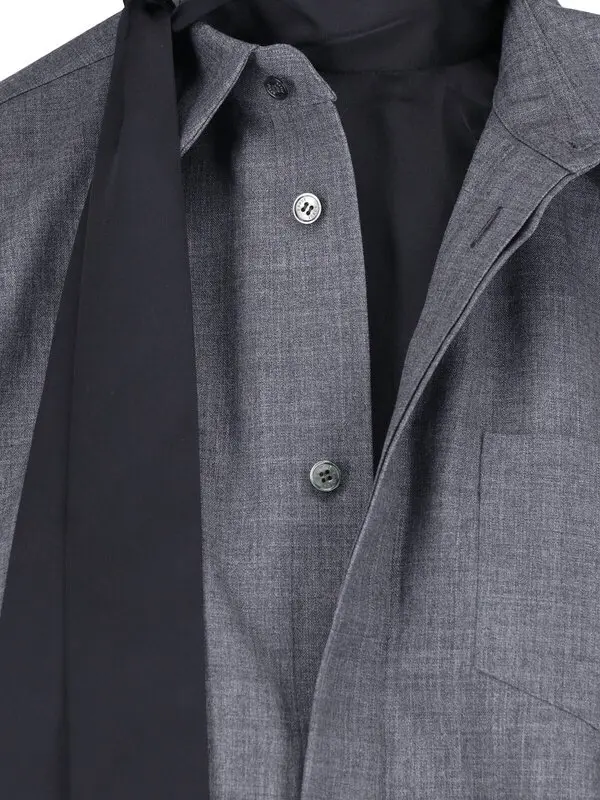 Sacai Suiting Shirt Dress - Grey