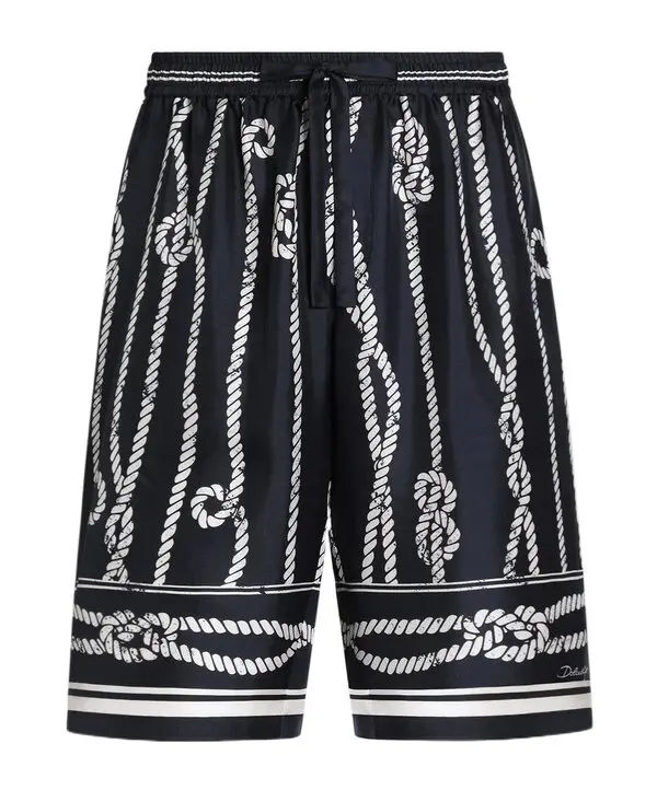 Dolce & Gabbana Printed Silk Twill Bermuda Shorts - Multi-color