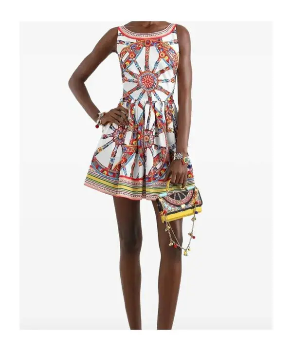 Dolce & Gabbana Carretto-print Poplin Midi Dress