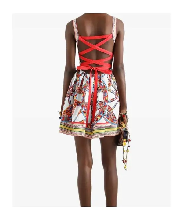 Dolce & Gabbana Carretto-print Poplin Midi Dress