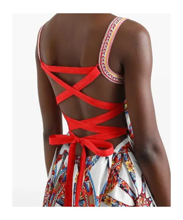 Dolce & Gabbana Carretto-print Poplin Midi Dress