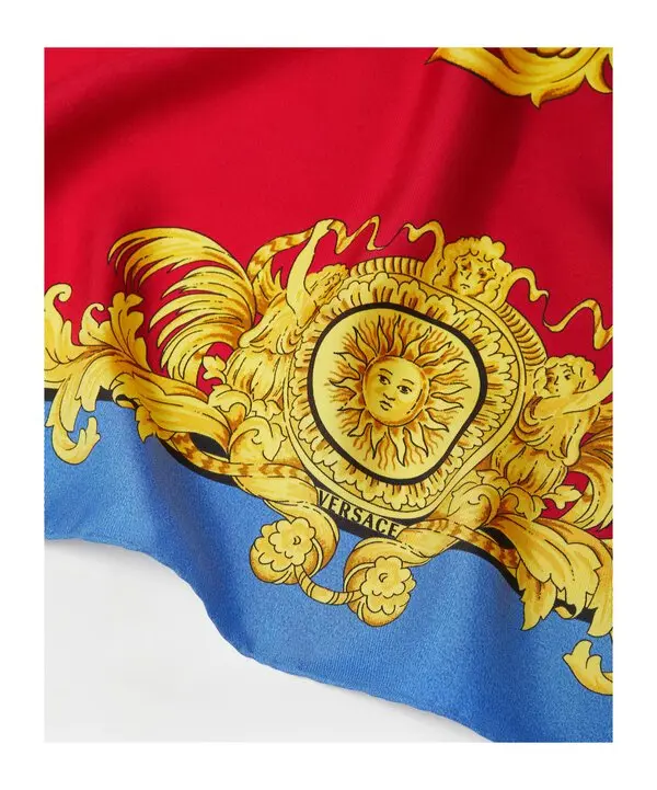 Versace Printed Silk Twill Scarf 90 Cm