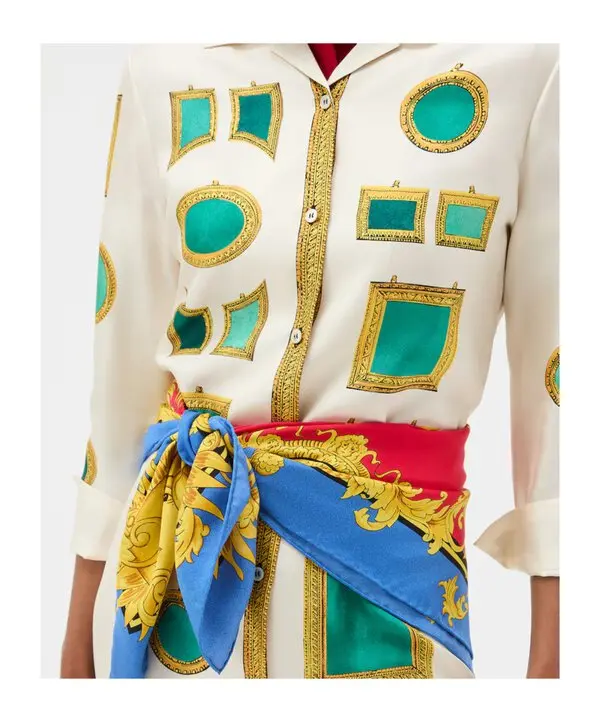 Versace Printed Silk Twill Scarf 90 Cm