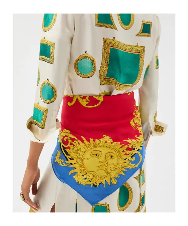 Versace Printed Silk Twill Scarf 90 Cm