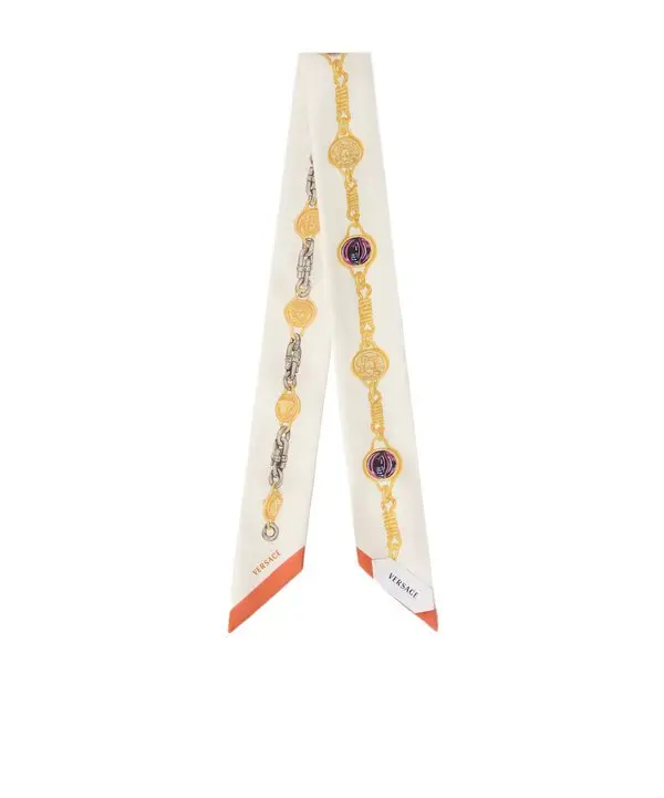 Versace Printed Silk Twill Ribbon - Whiteprint