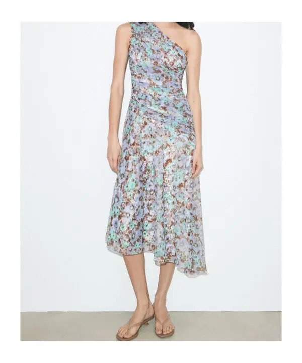Tory Burch Printed One-shoulder Dress