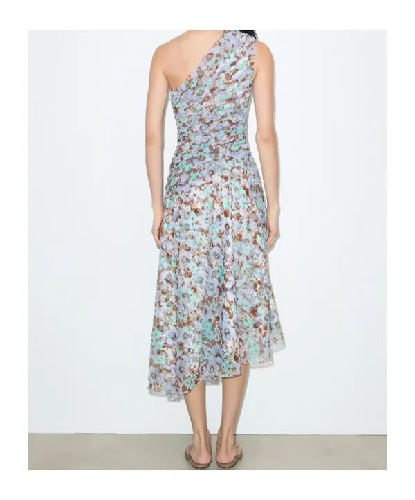 Tory Burch Printed One-shoulder Dress
