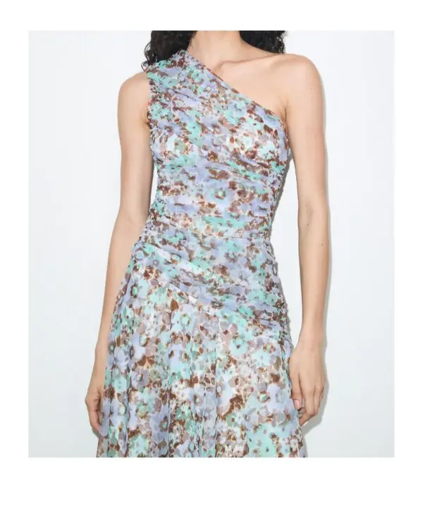 Tory Burch Printed One-shoulder Dress