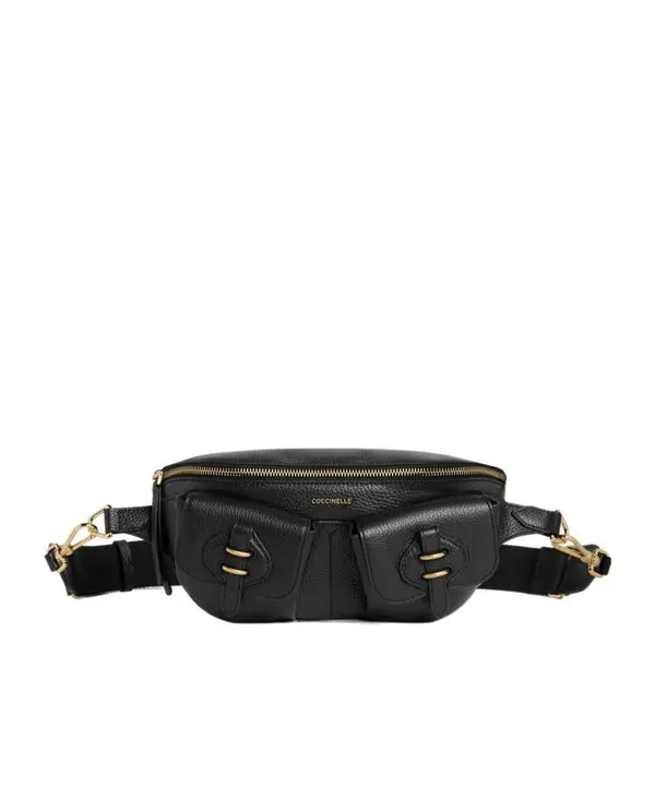 COCCINELLE Mavery Pocket Small Grained Leather Bag - Black