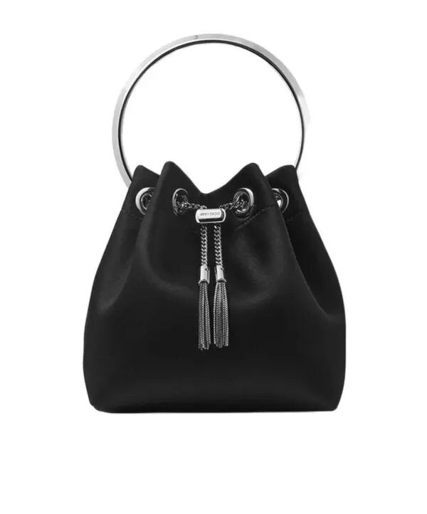 JIMMY CHOO Drawstring Shoulder Bag - Black