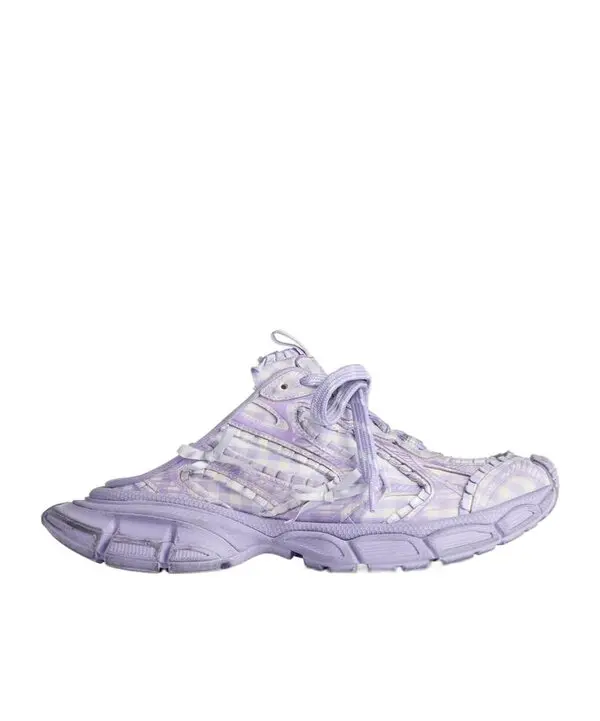 Balenciaga 3xl Check Mule In Lilac