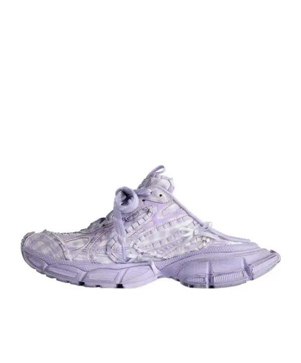 Balenciaga 3xl Check Mule In Lilac
