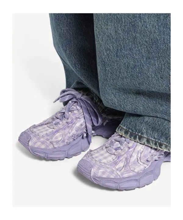 Balenciaga 3xl Check Mule In Lilac