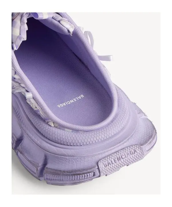 Balenciaga 3xl Check Mule In Lilac