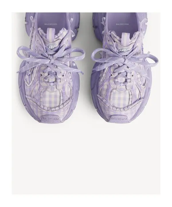 Balenciaga 3xl Check Mule In Lilac