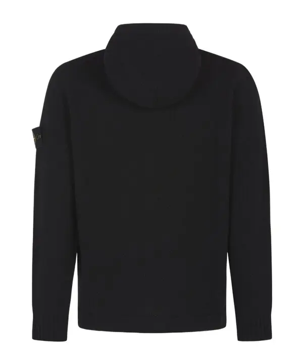 Stone Island Logo Patch Hooded Cardigan