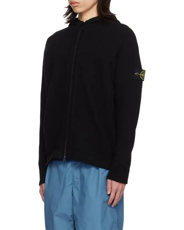 Stone Island Logo Patch Hooded Cardigan