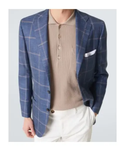 Kiton Checked Cashmere, Wool, Silk, And Linen Blazer
