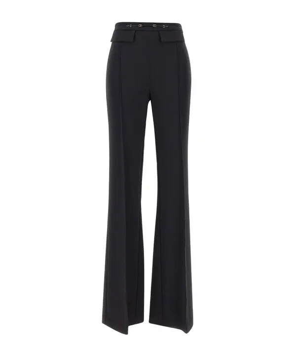 Elisabetta Franchi High-waisted Wide-leg Trousers - Black