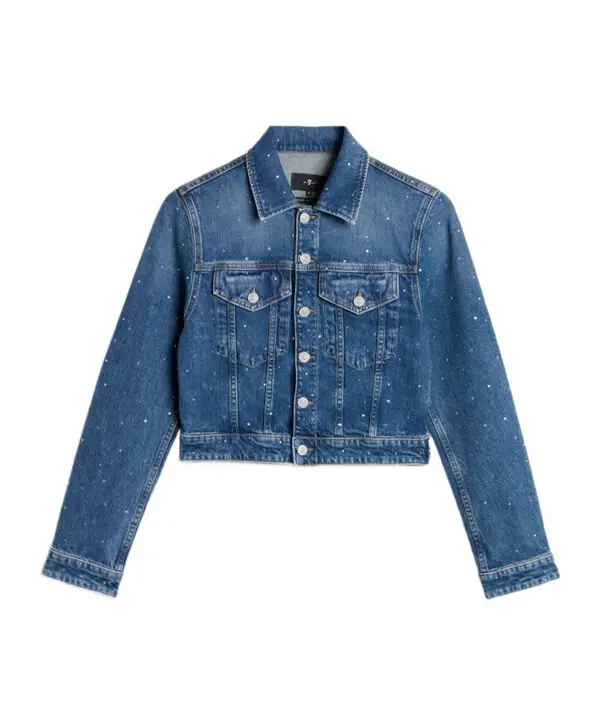 7 For All Mankind Embellished Shrunken Jacket