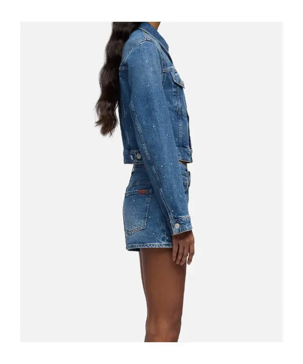 7 For All Mankind Embellished Shrunken Jacket