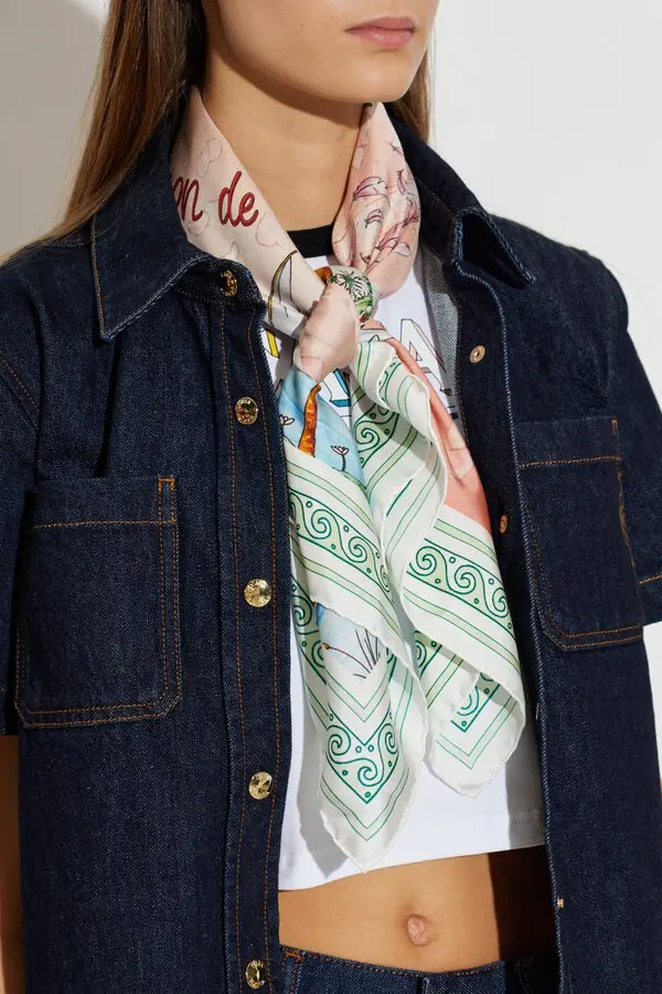 Casablanca Printed Silk Scarf