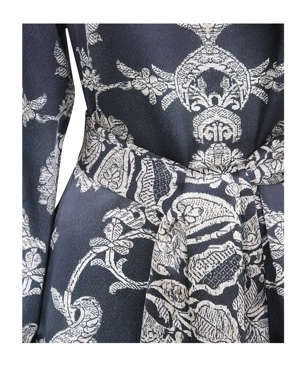 PIERRE-LOUIS MASCIA Printed Long Sleeve Maxi Dress