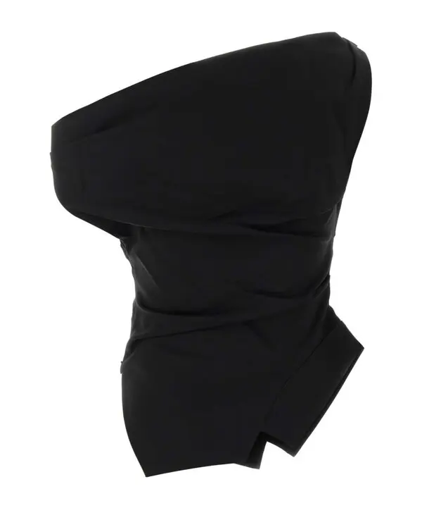 RÓHE Off-the-shoulder Pleated Top With Asymmetrical Hem