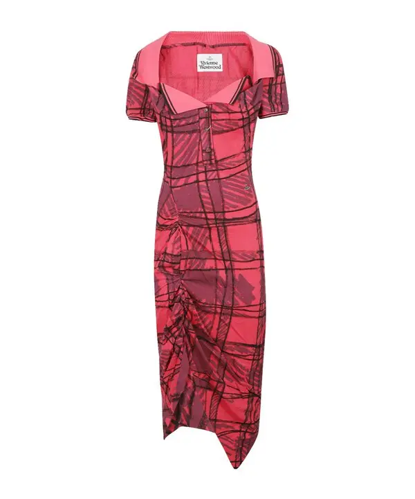 VIVIENNE WESTWOOD Ruched Asymmetric Dress - Red