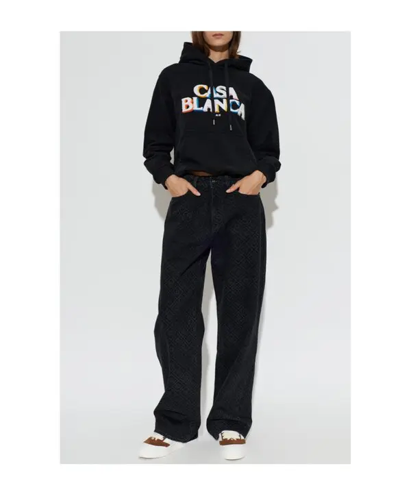 Casablanca Geometric Pattern Belt Loop Jeans