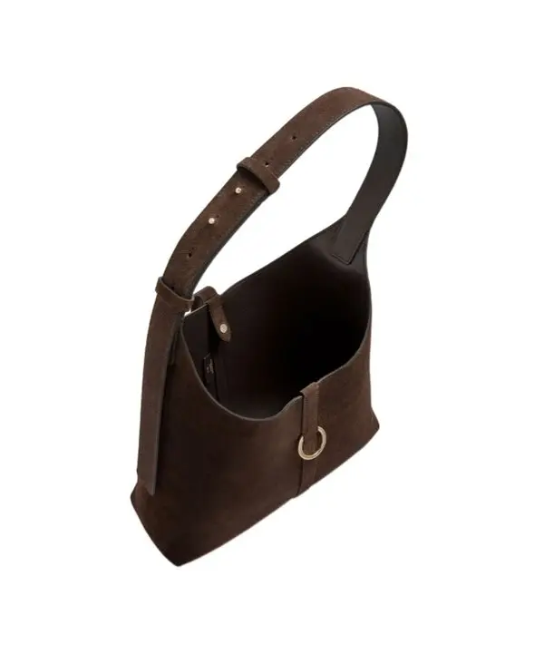 Strathberry Bar-detail Suede Shoulder Bag