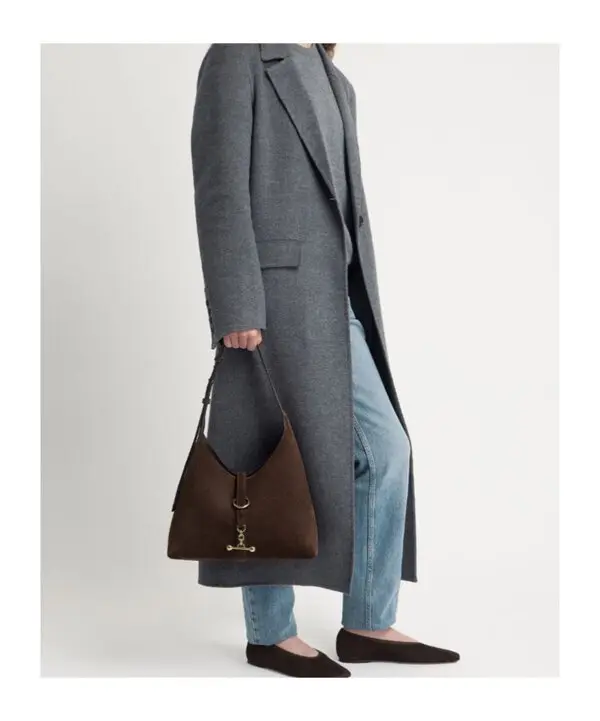 Strathberry Bar-detail Suede Shoulder Bag