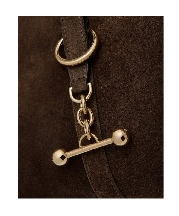 Strathberry Bar-detail Suede Shoulder Bag