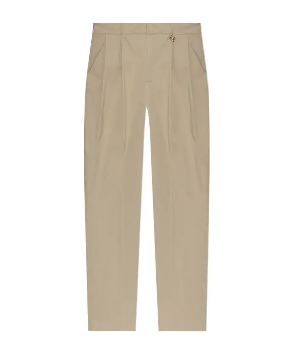 Casablanca Pleated Wide-leg Trousers - Beige