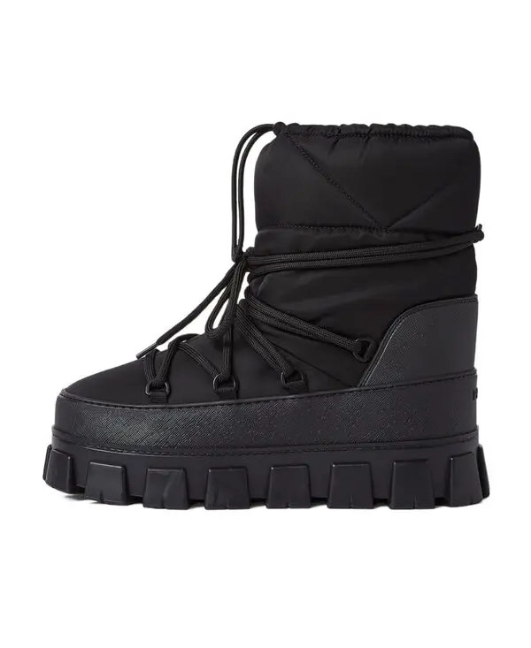 Prada Logo Lac-up Booties