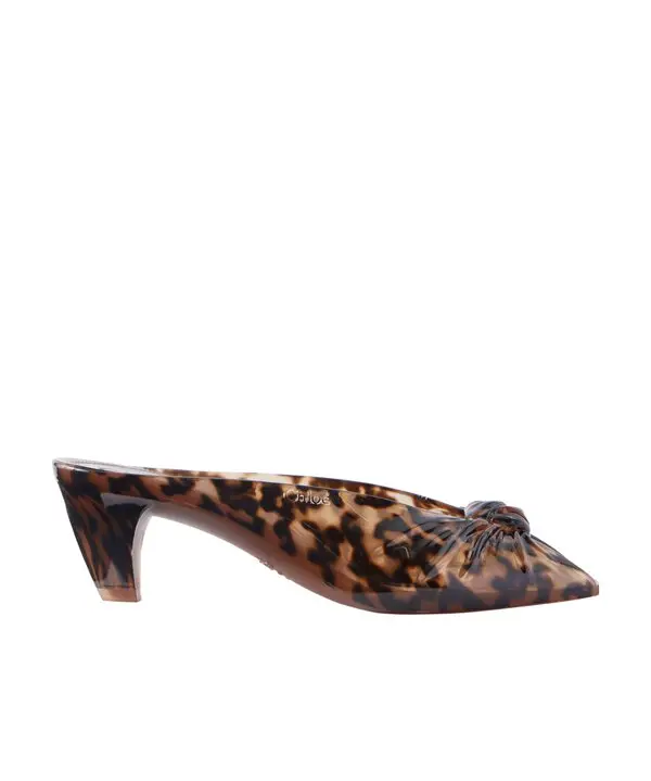 Chloé Leopard Print Jelly Heeled Mules - Black